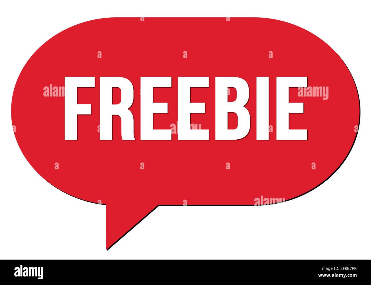 FREEBIE text written in a red speech bubble stamp Stock Photo - Alamy