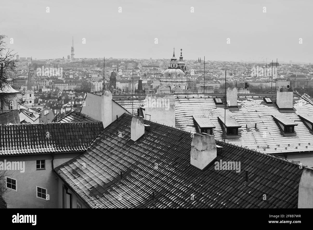 Rooftops panorama Black and White Stock Photos & Images - Alamy
