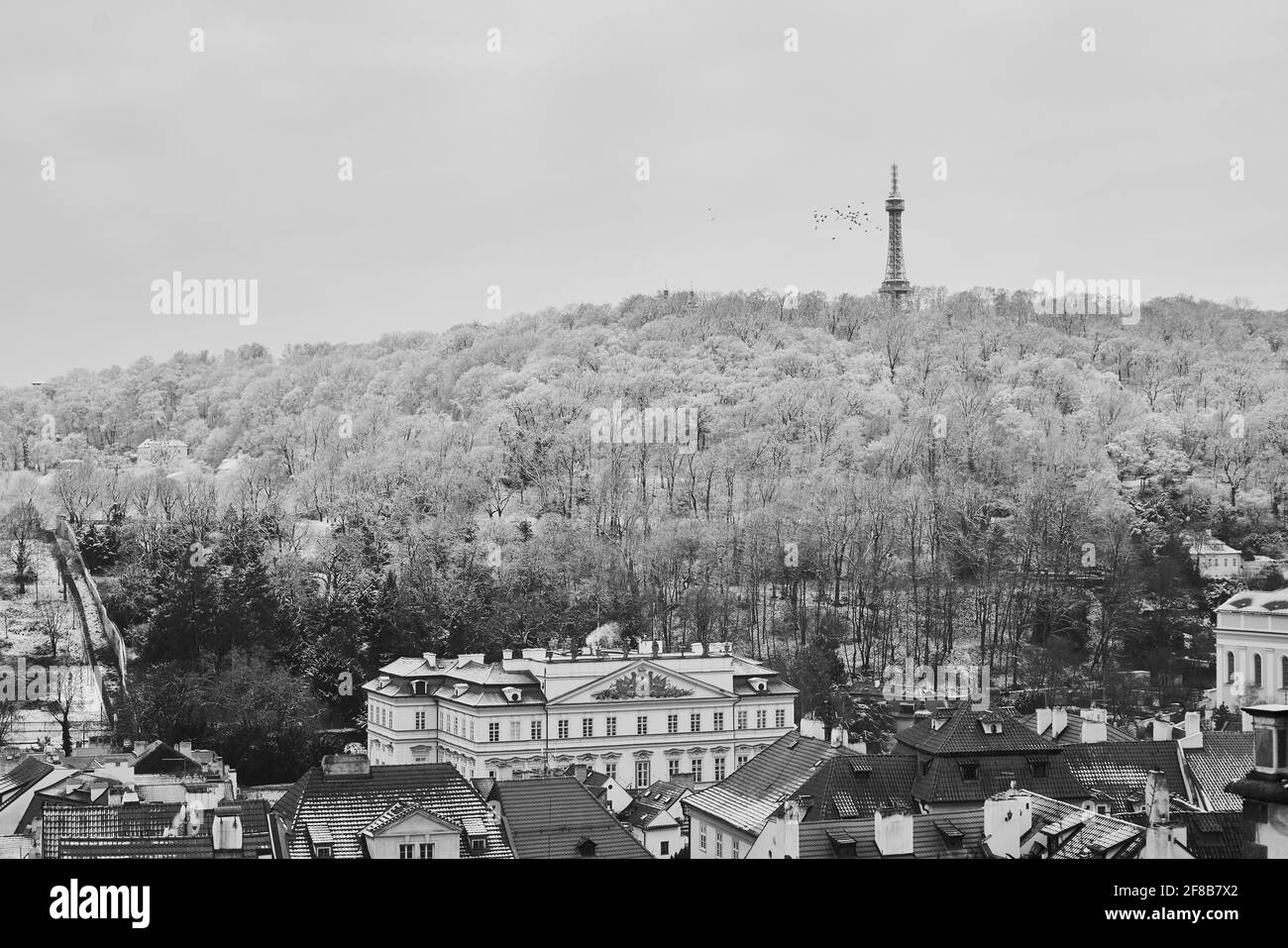 Prague petrin tower Black and White Stock Photos & Images - Alamy