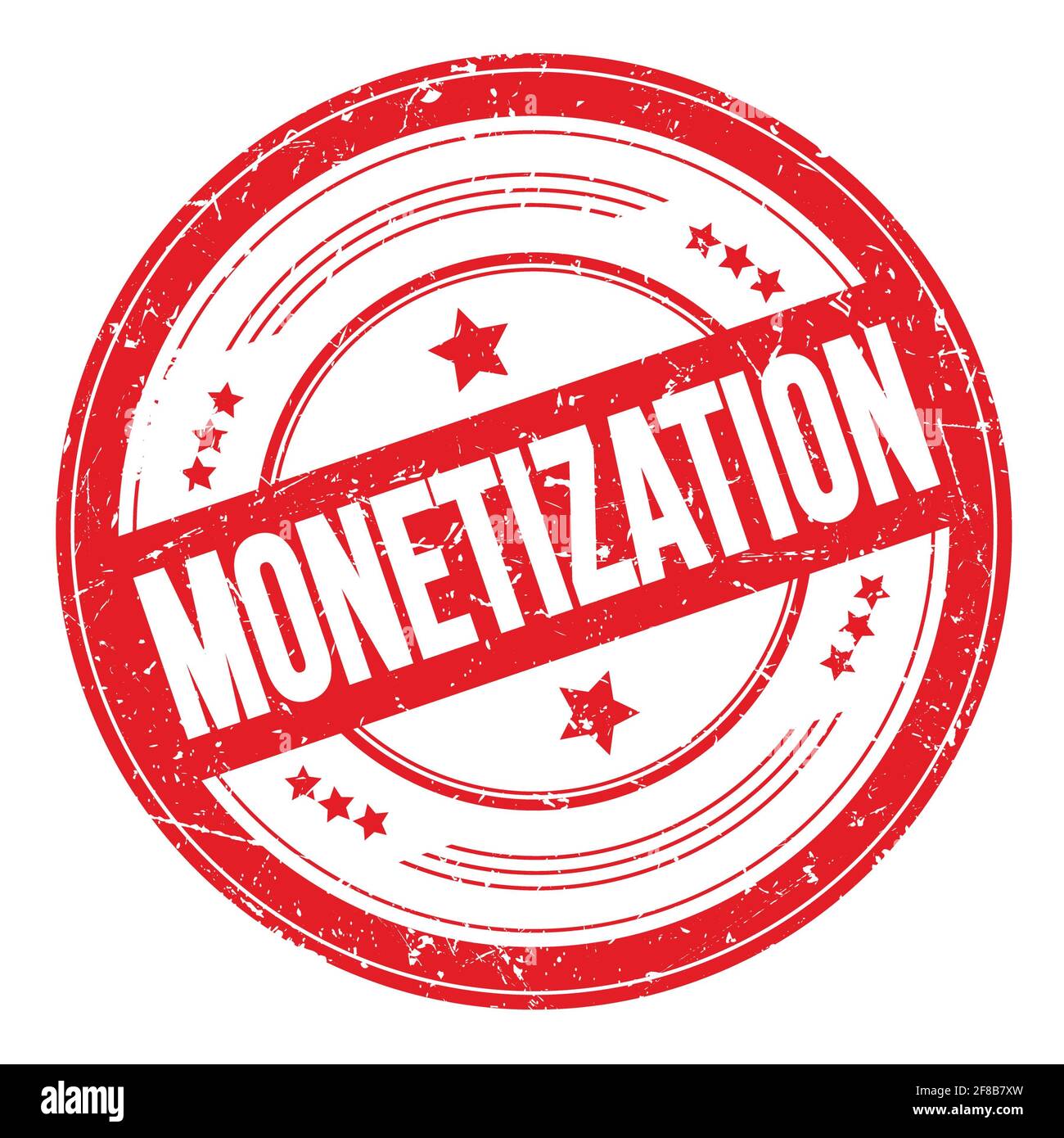 MONETIZATION text on red round grungy texture stamp Stock Photo - Alamy