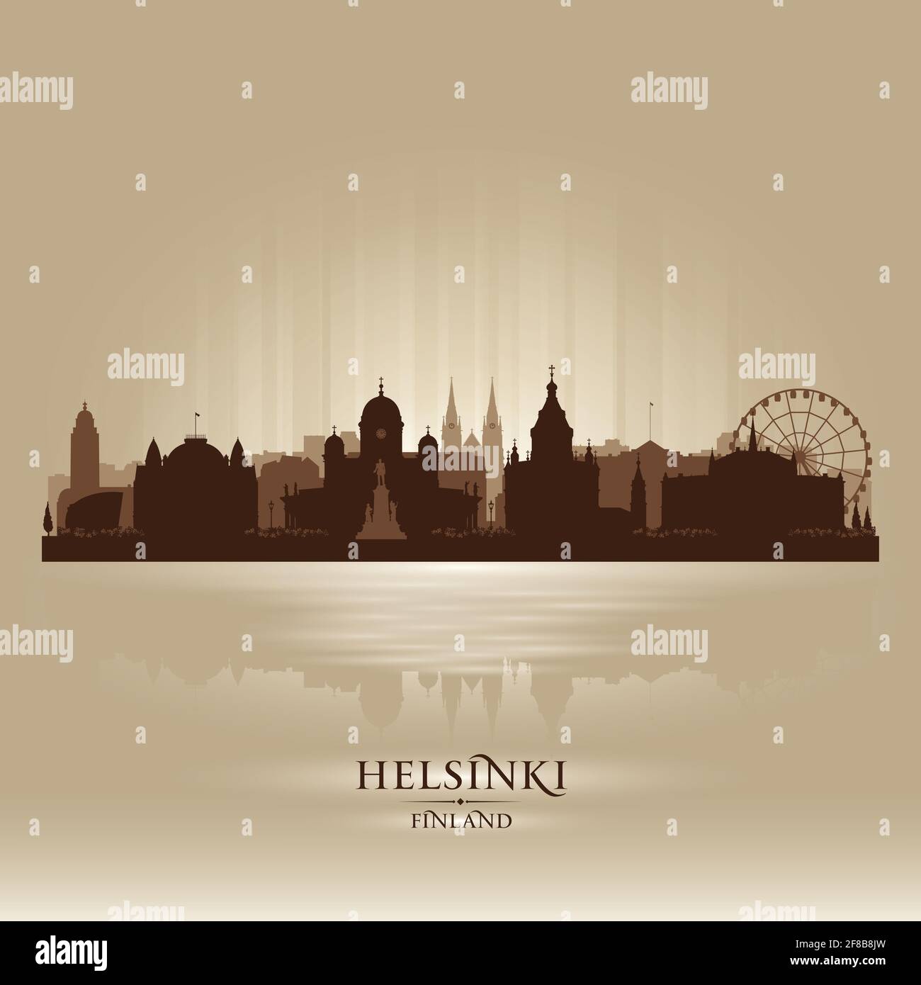 Helsinki Finland city skyline vector silhouette illustration Stock ...
