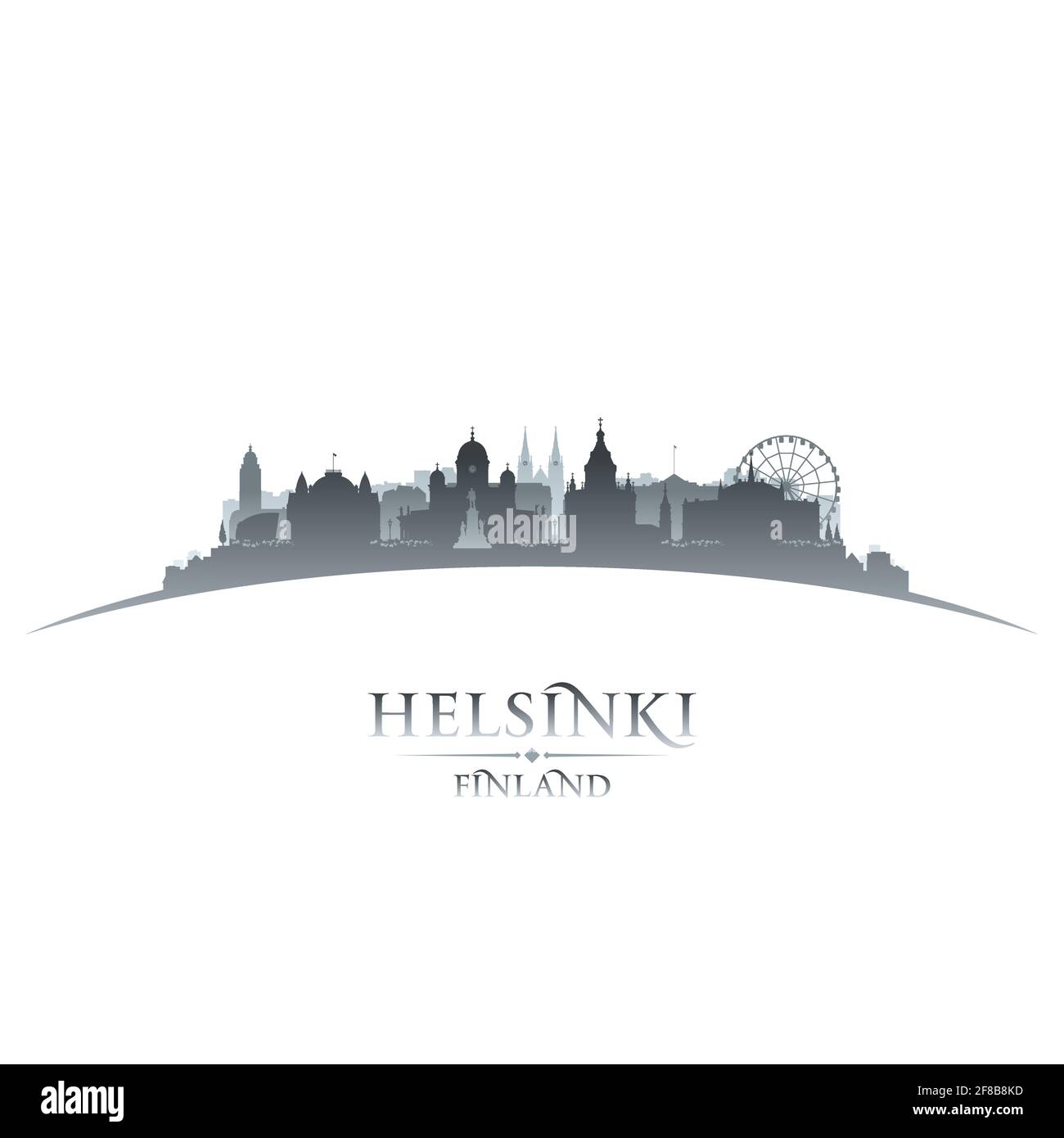 Helsinki Finland city skyline silhouette. Vector illustration Stock ...