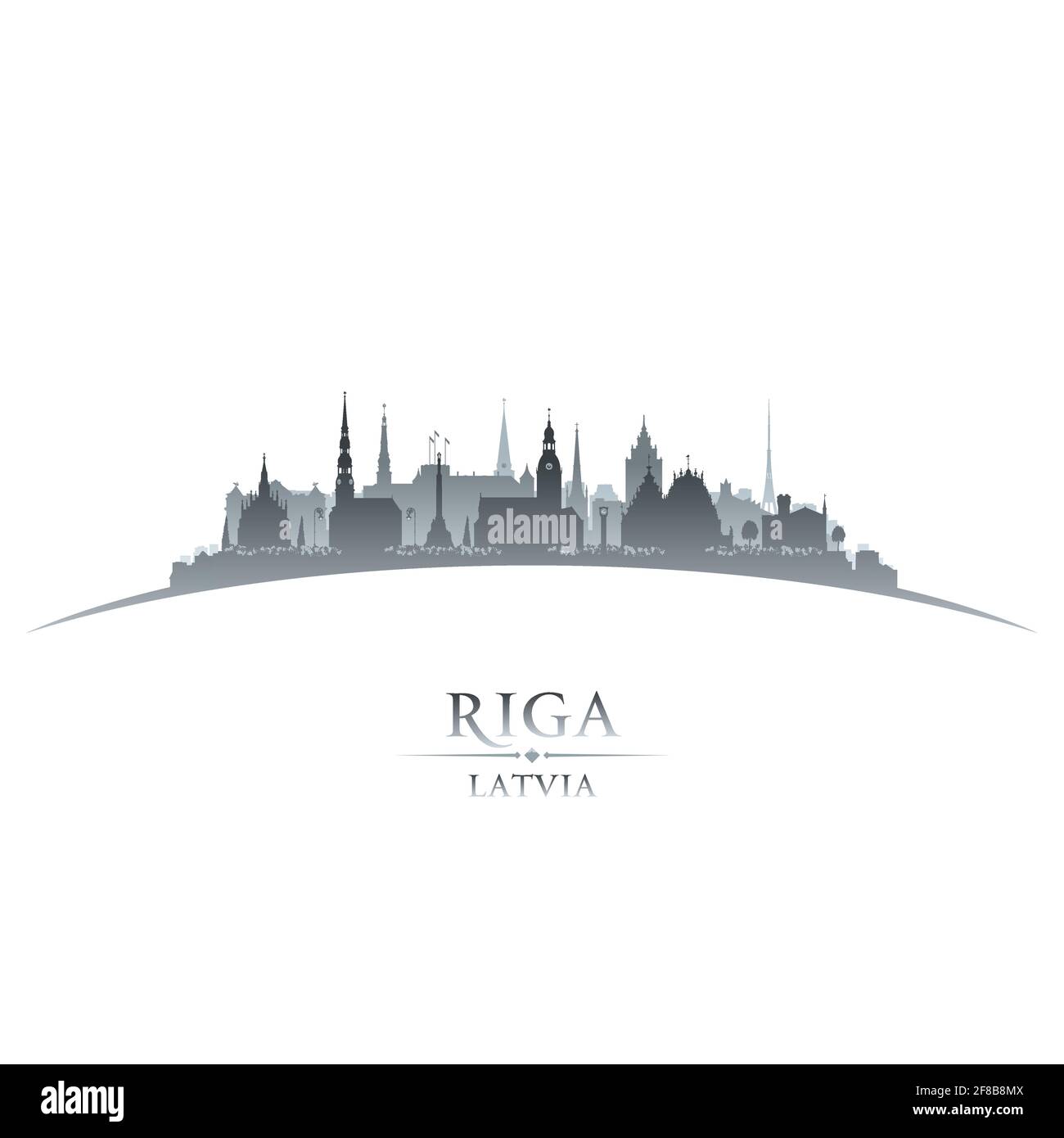 Riga Latvia city skyline vector silhouette illustration Stock Vector Image & Art - Alamy
