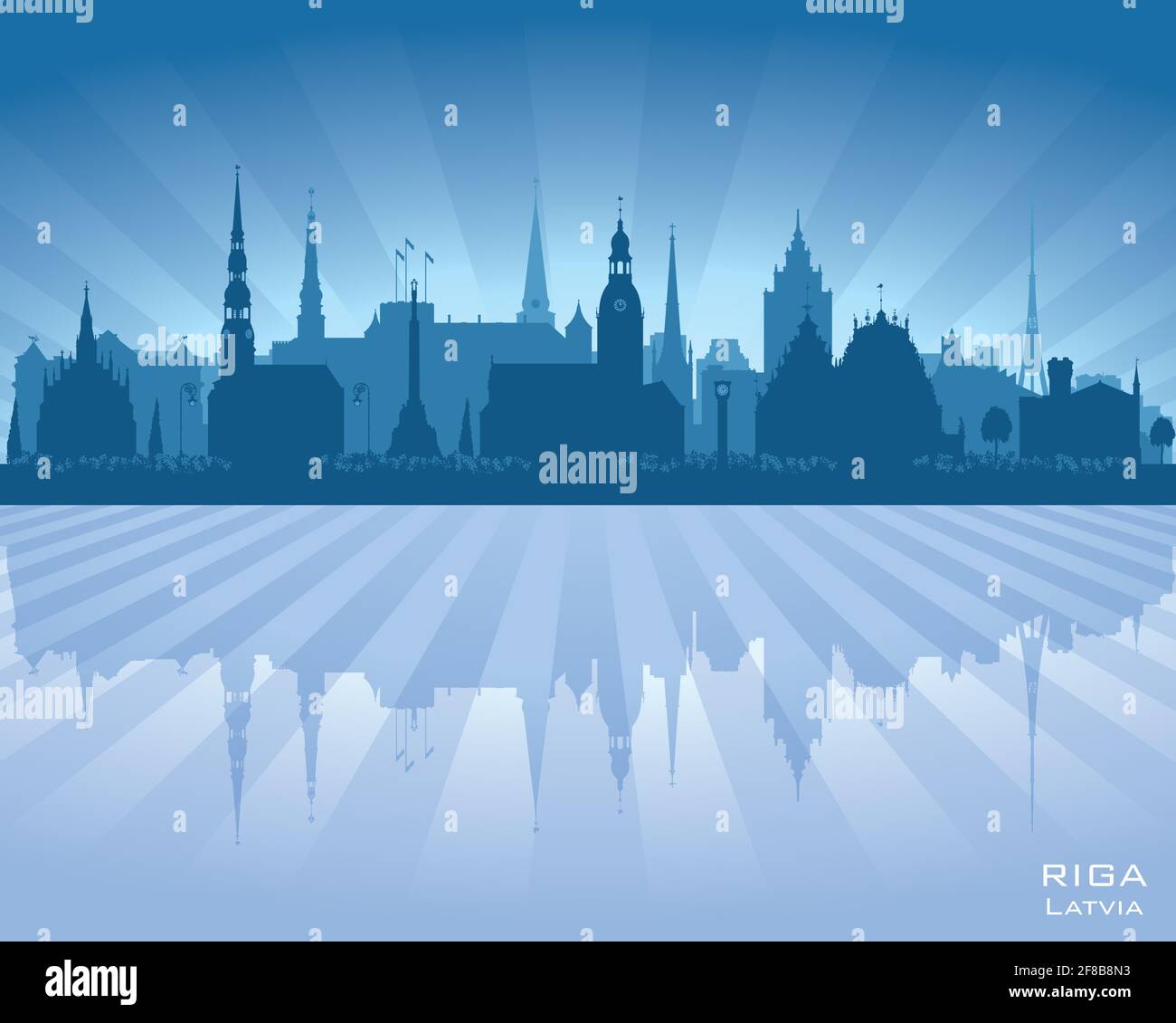 Riga Latvia city skyline vector silhouette illustration Stock Vector Image & Art - Alamy