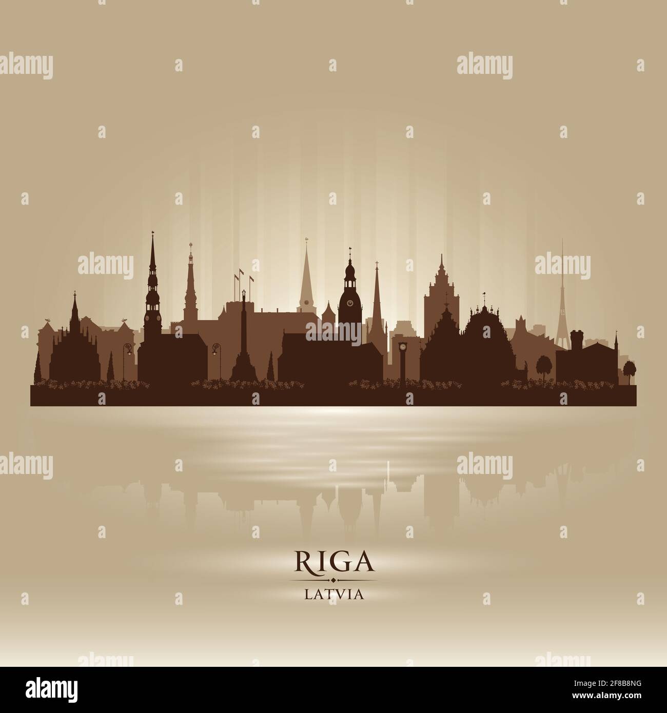 Riga Latvia city skyline silhouette. Vector illustration Stock Vector Image & Art - Alamy