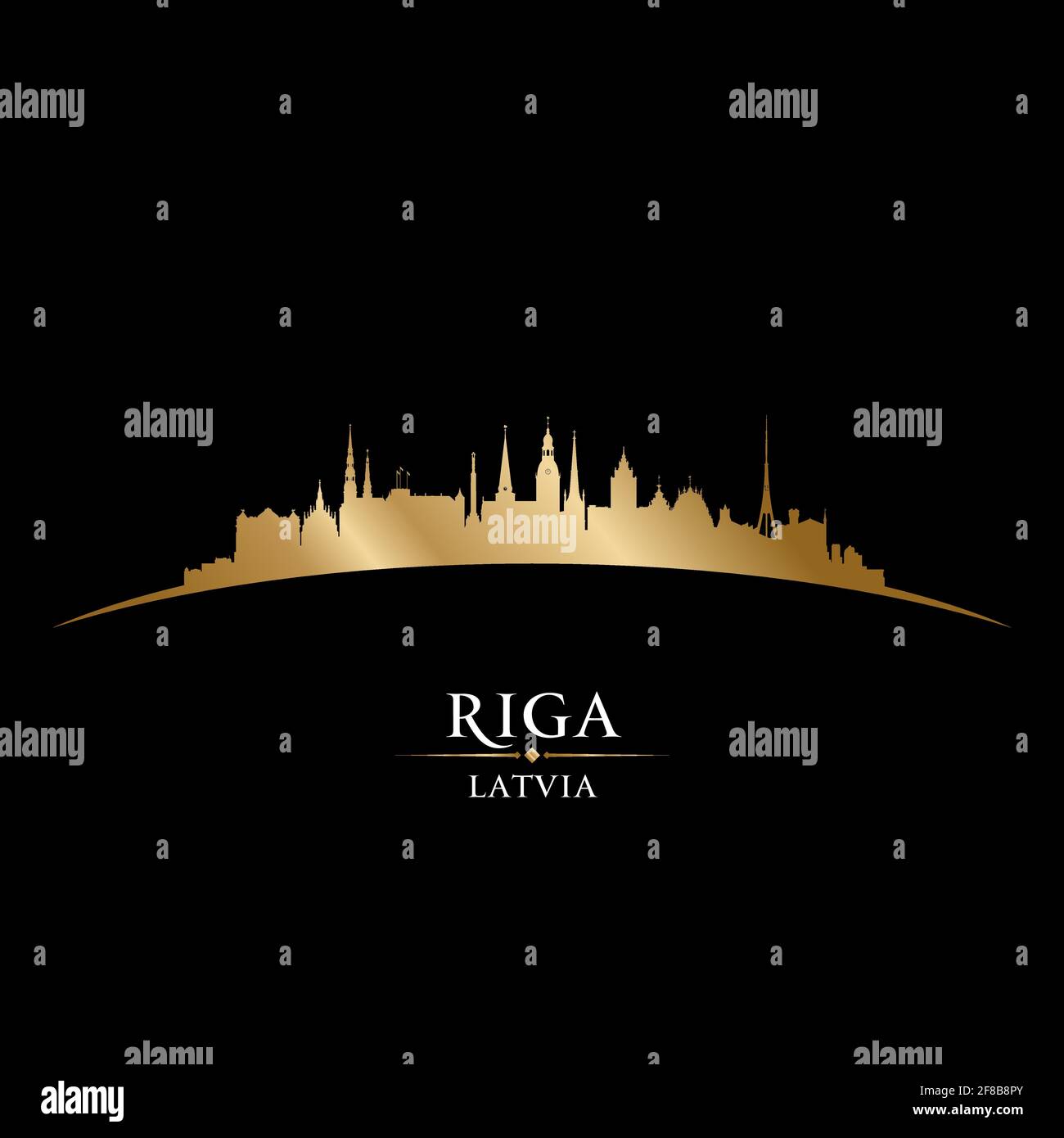 Riga Latvia city skyline silhouette. Vector illustration Stock Vector Image & Art - Alamy