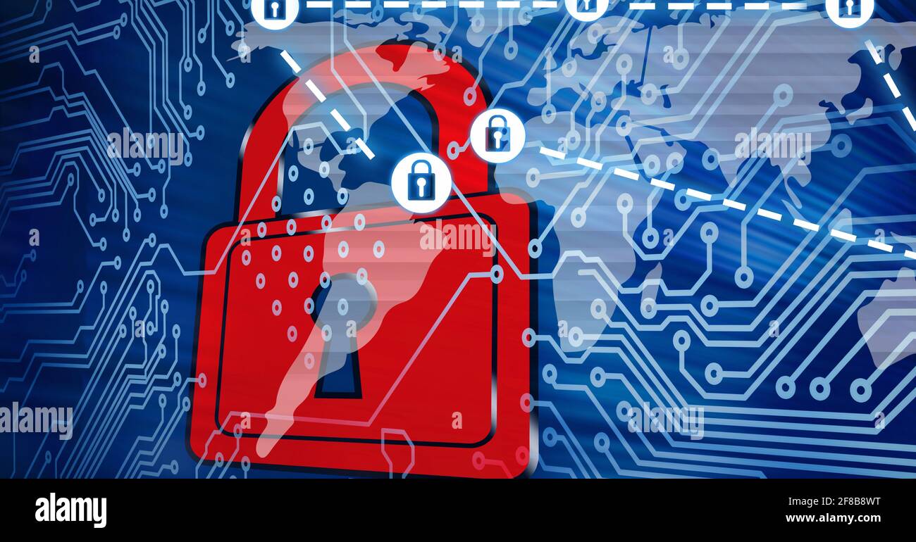 Composition of network of connections with online security padlocks ...