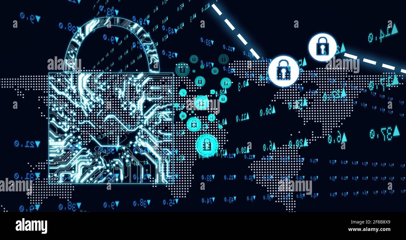 Composition of network of connections with online security padlocks and ...
