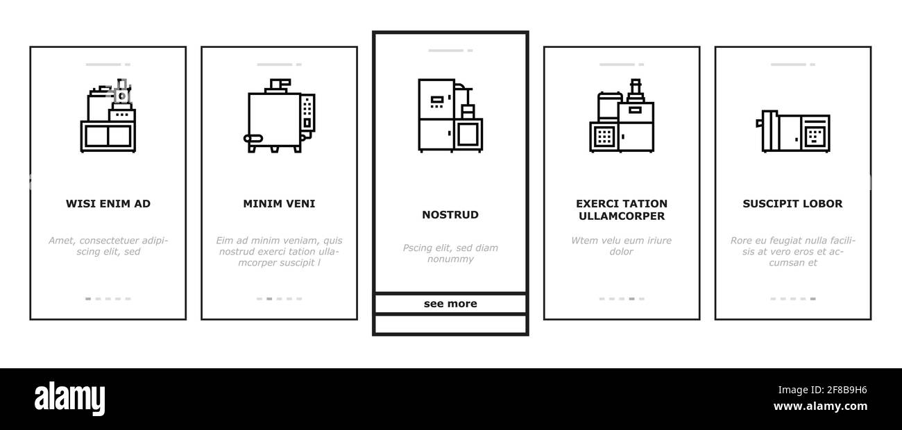 Chocolate Production Onboarding Icons Set Vector Stock Vector Image ...