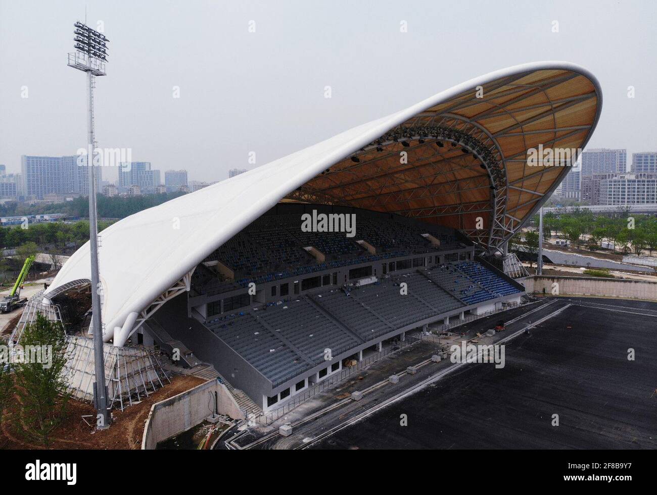 April 13, 2021, Hangzhou, Hangzhou, China: On April 13, 2021, a bird's ...