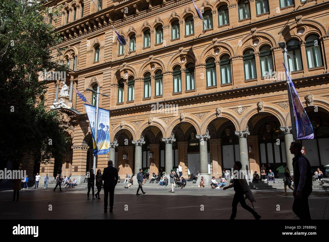Martin Place in Sydney city centre during lunchtime with people in ...