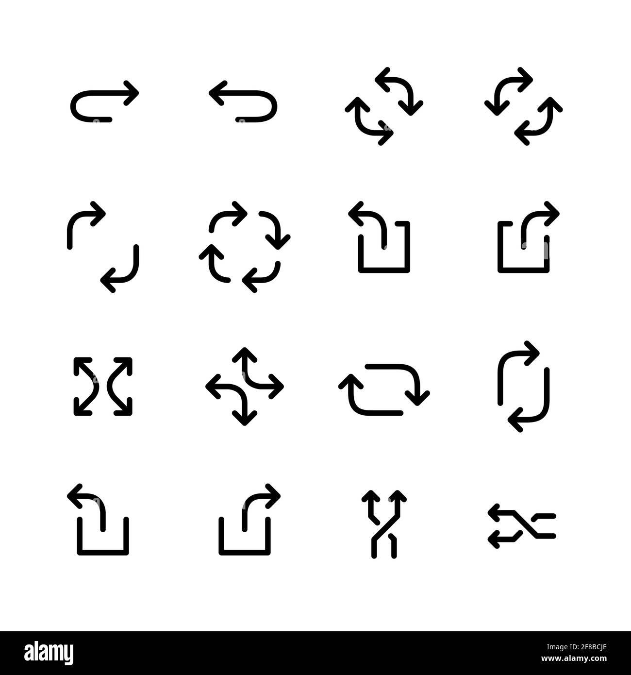 Refresh, rewind and shuffle arrows. Pixel perfect Stock Vector Image ...