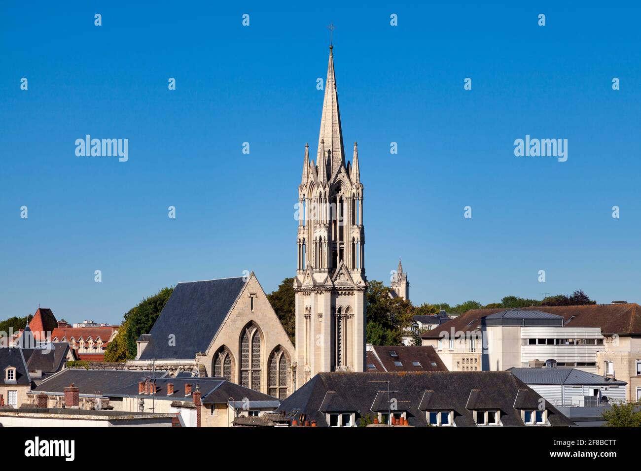 The Chapel of Mercy with behind the St. Stephen's Church of Caen Stock ...