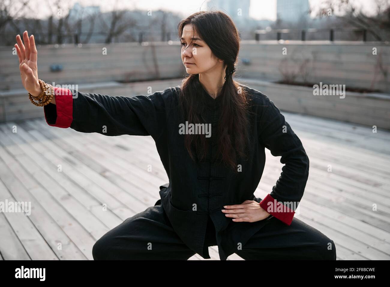 Woman pushing hand palm forward hi-res stock photography and images - Alamy