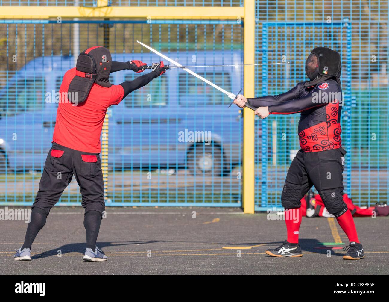 Carrigaline, Cork, Ireland. 13th April, 2021. Members of Cork Blade ...