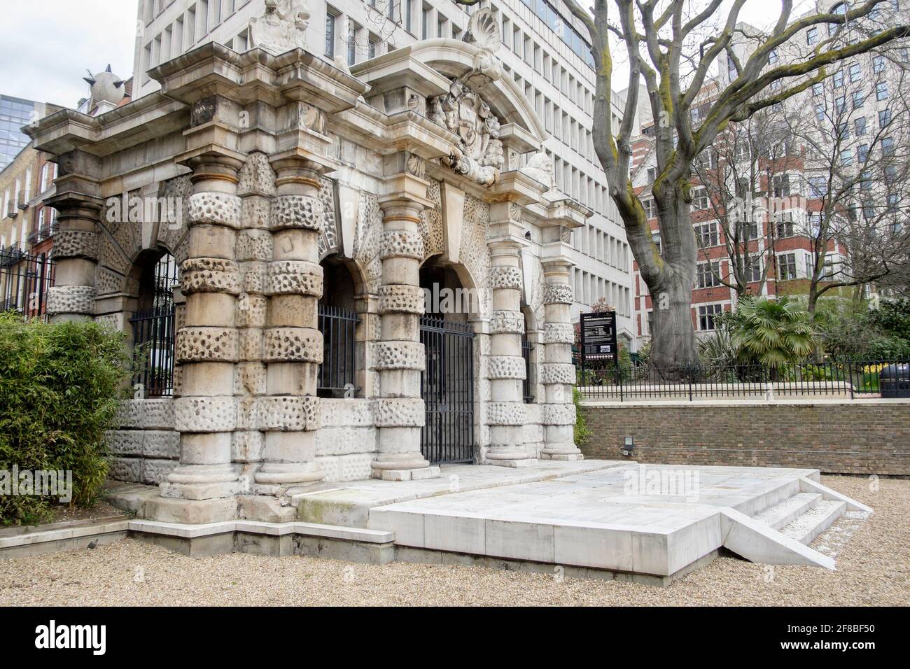 York House watergate, built 1626, marks the position of the north bank ...