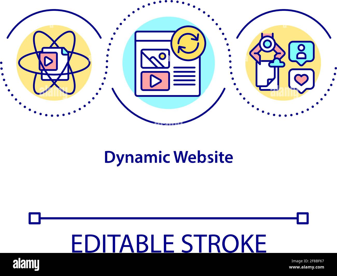 Dynamic website concept icon Stock Vector Image & Art - Alamy