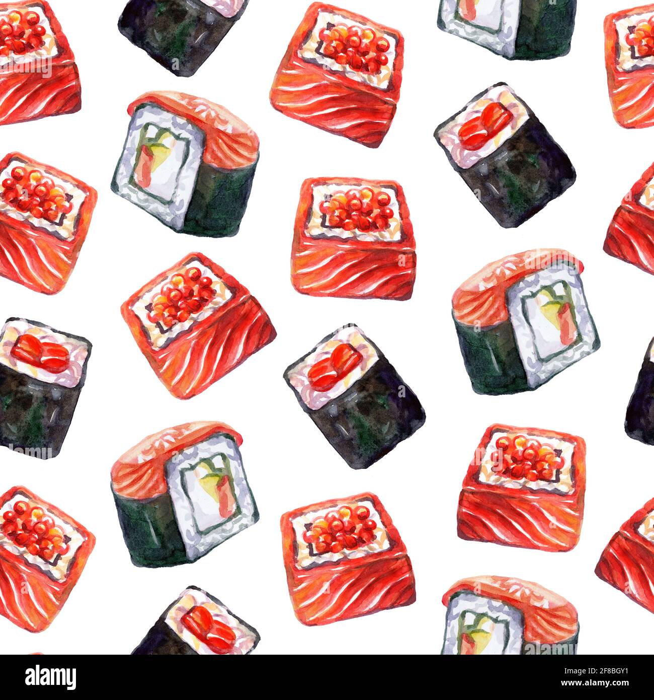 Seamless pattern sushi roll Cut Out Stock Images & Pictures - Alamy