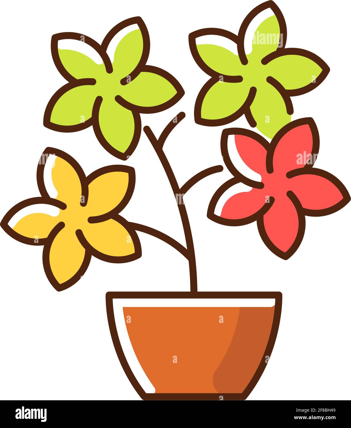 Flowering tree shrubs RGB color icon Stock Vector Image & Art - Alamy