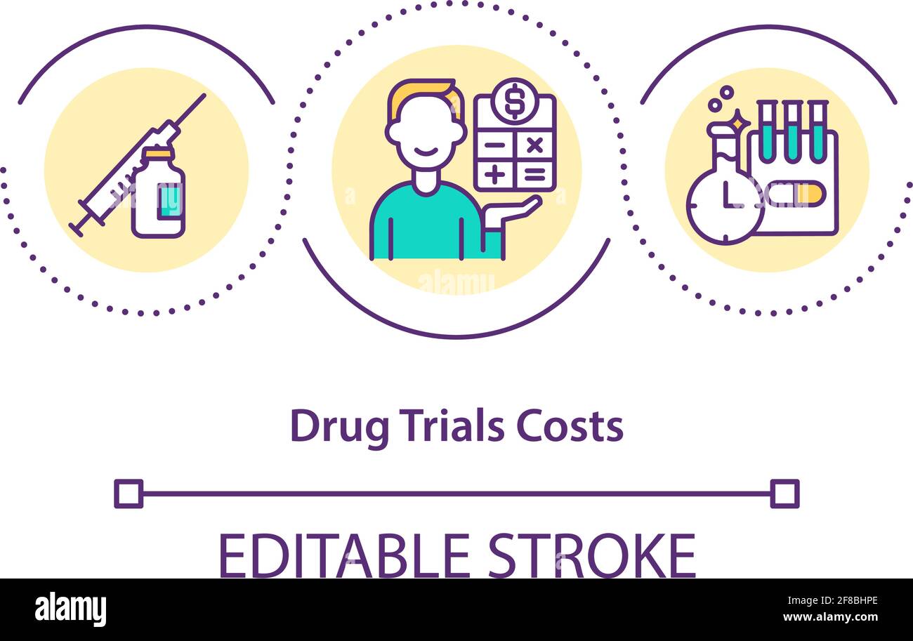 Drug trials costs concept icon Stock Vector Image & Art - Alamy