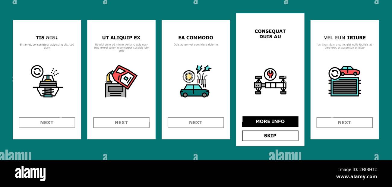 Car Service Garage Onboarding Icons Set Vector Stock Vector Image & Art - Alamy