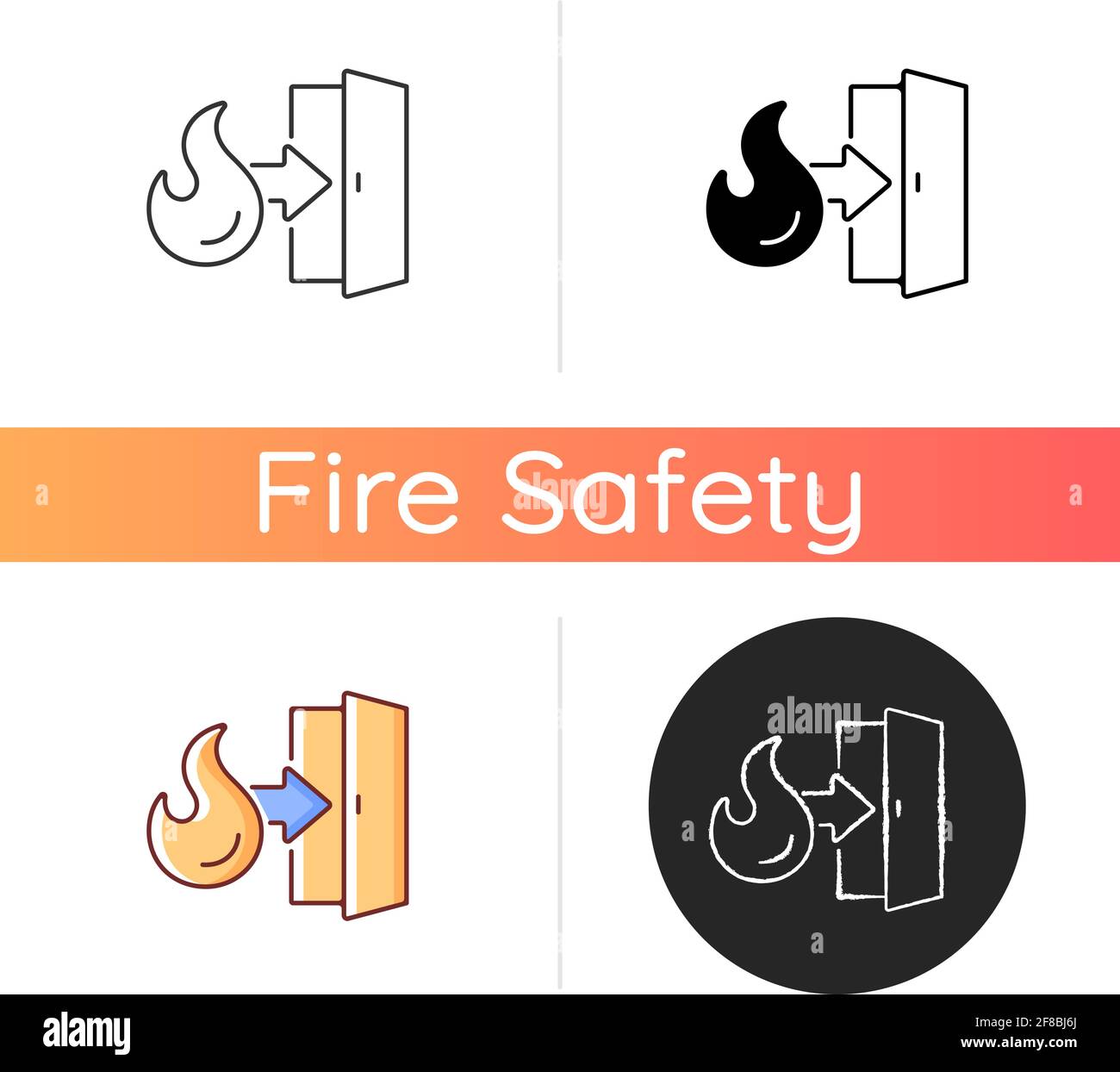 Emergency exit icon linear Stock Vector Images - Alamy