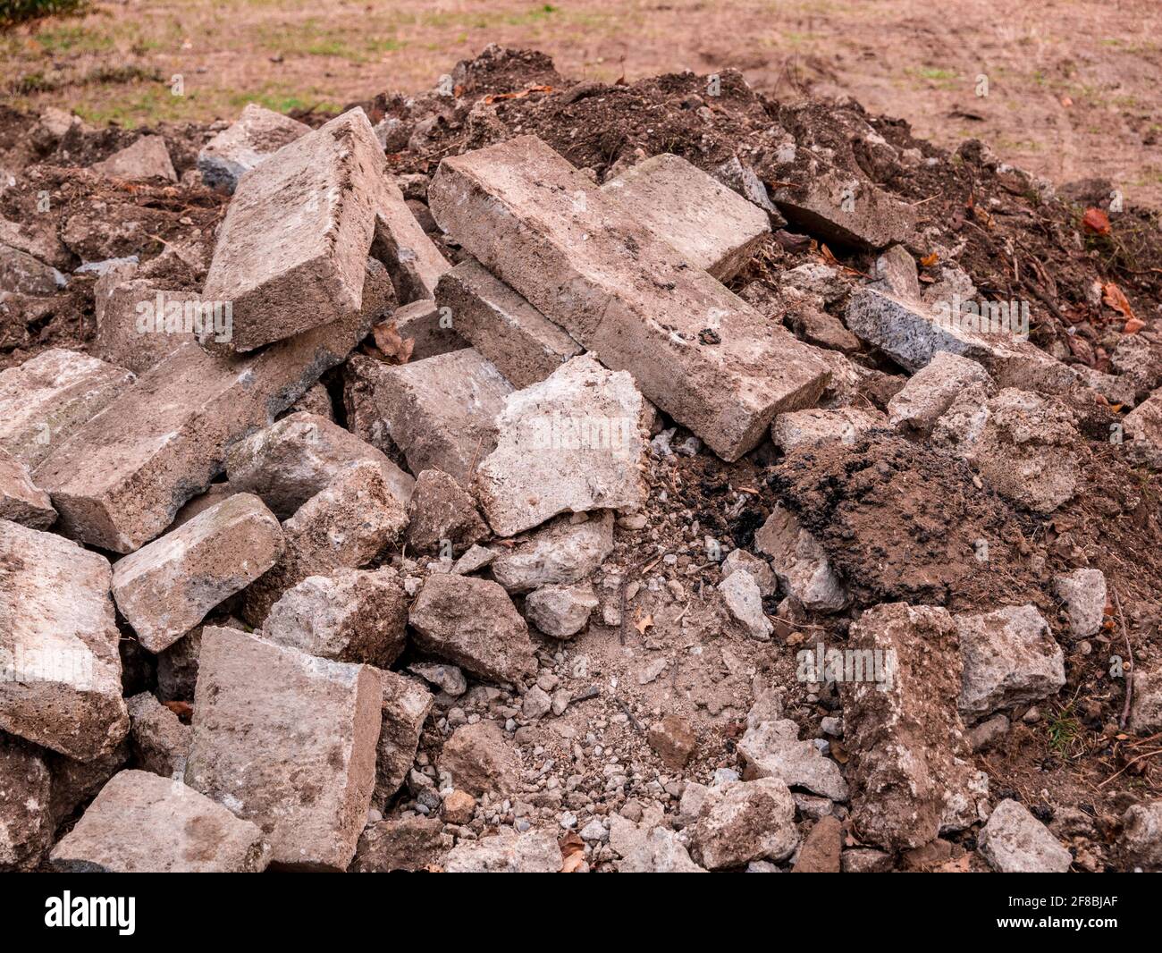 Heap of broken concrete blocks Stock Photo - Alamy