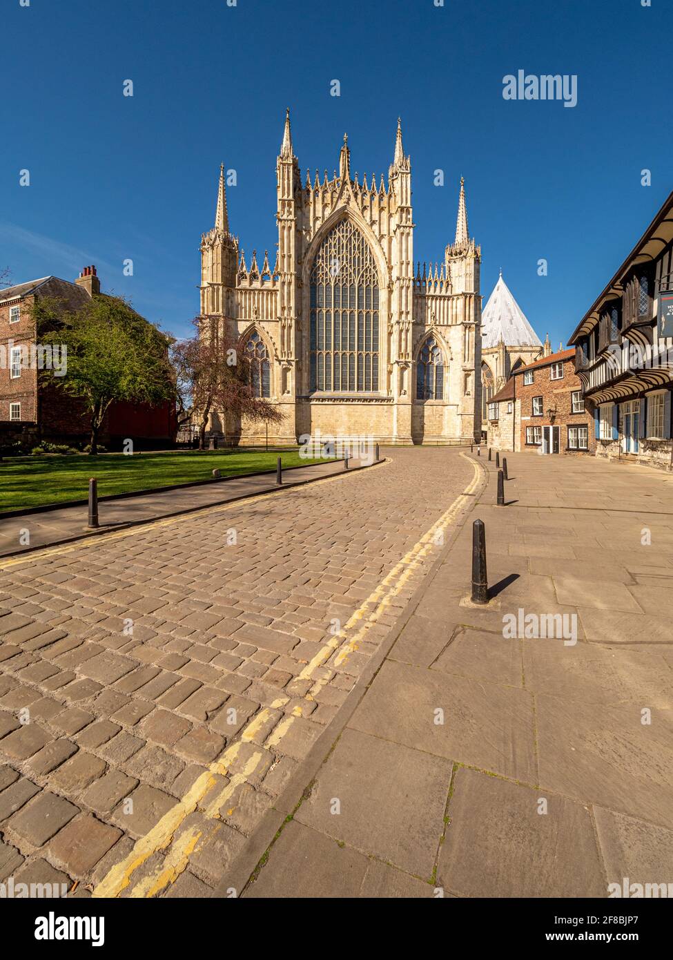 The Great East Window of York Minster seen from a deserted College ...