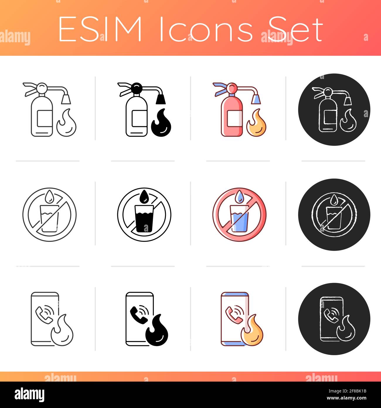 Firefighting icon linear isolated Stock Vector Images - Alamy