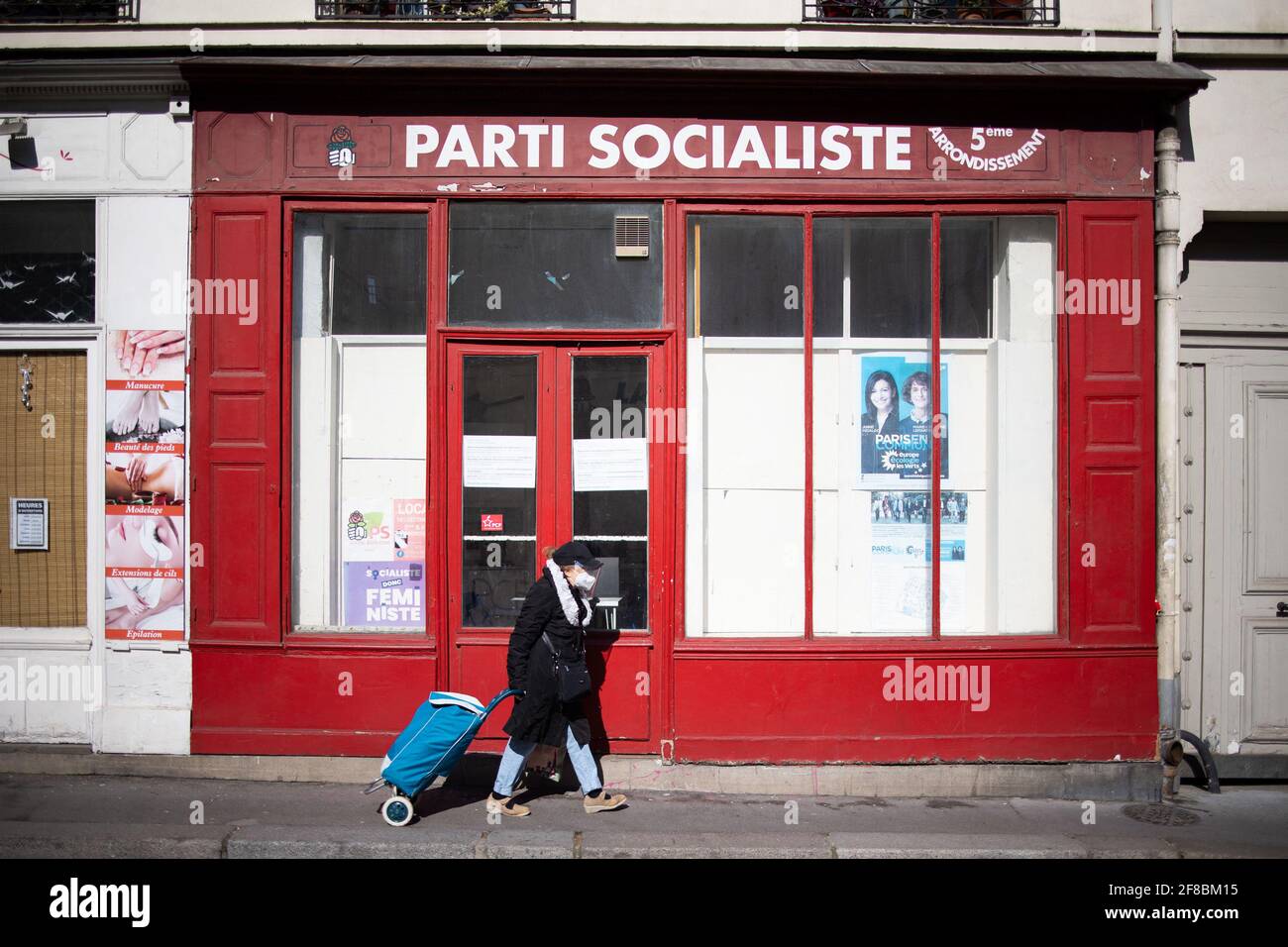 Paris, France, on April 13, 2021. French Socialist Party (PS) office in ...