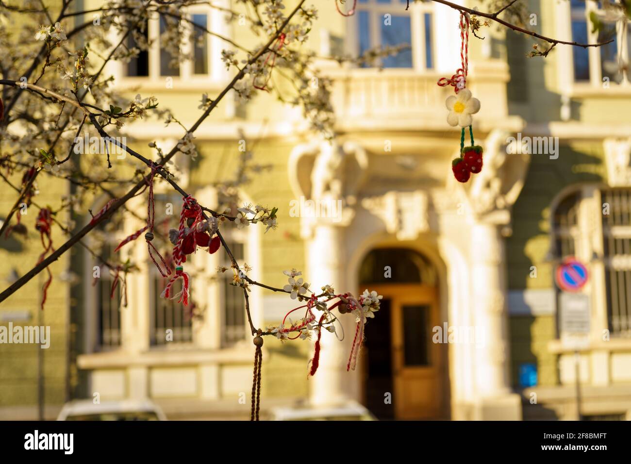 Martenitsa on a tree, Bulgarian springtime tradition Stock Photo - Alamy