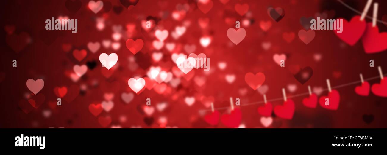 Multiple red heart shapes against red and black background Stock Photo ...