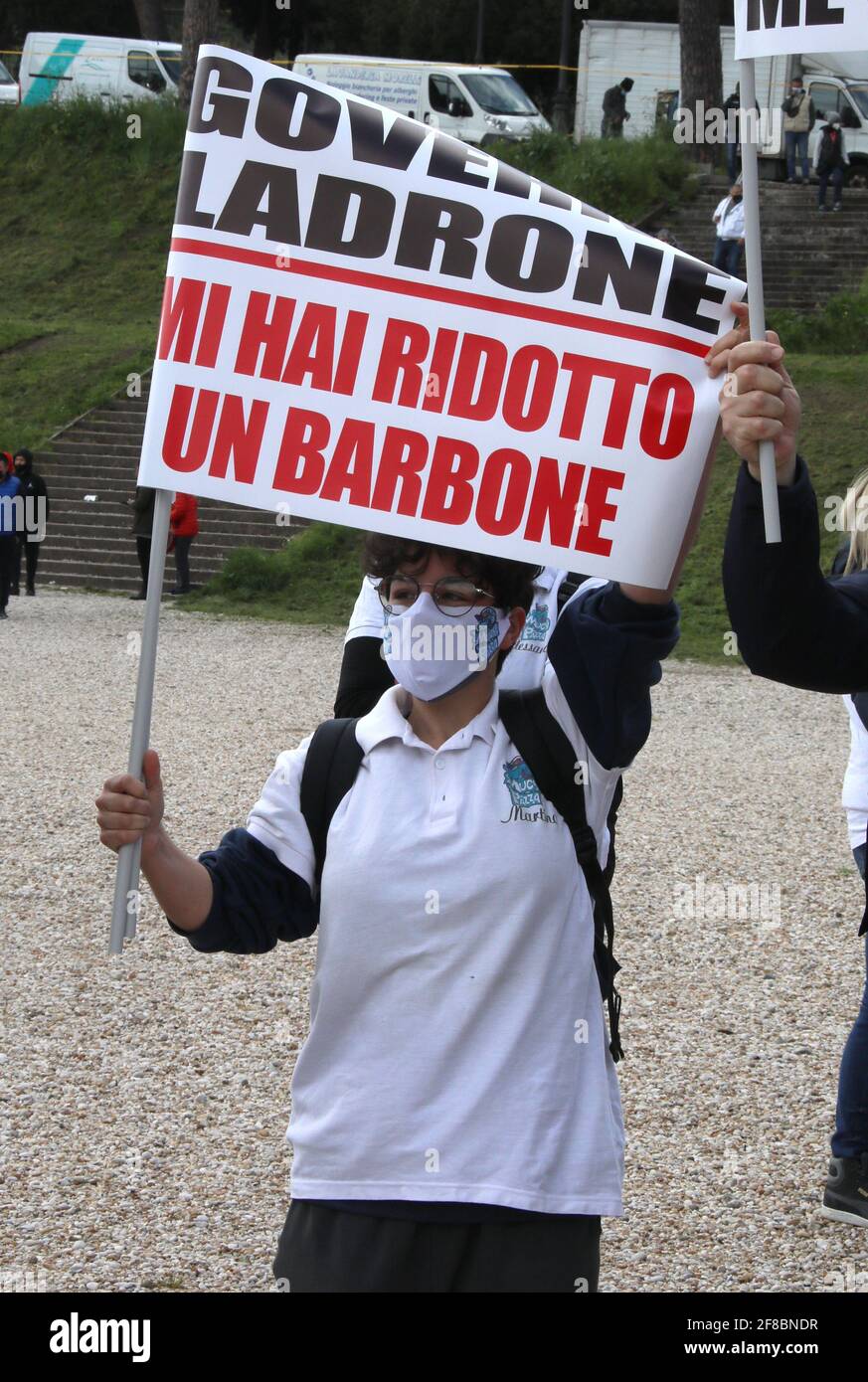 Rome, Italy. 13th Apr, 2021. Rome, Manifestation of restaurateurs and ...
