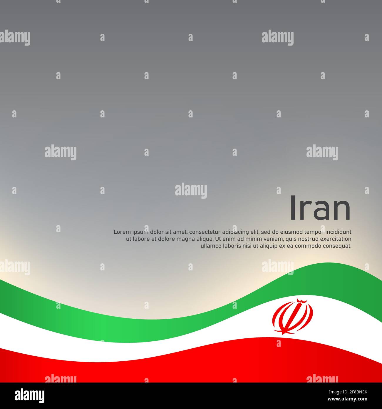 Abstract waving iran flag. Iranian state patriotic banner, flyer. Card ...