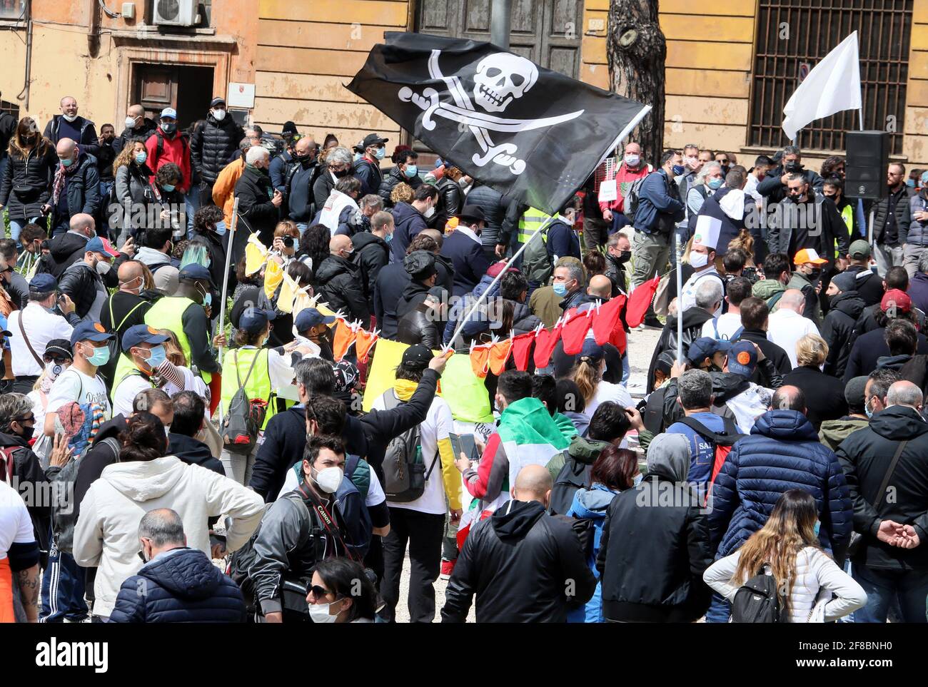 Rome, Italy. 13th Apr, 2021. Rome, Manifestation of restaurateurs and ...