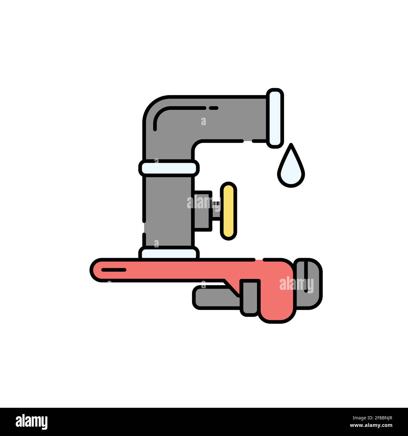 Water supply installation color line icon. Pictogram for web page ...
