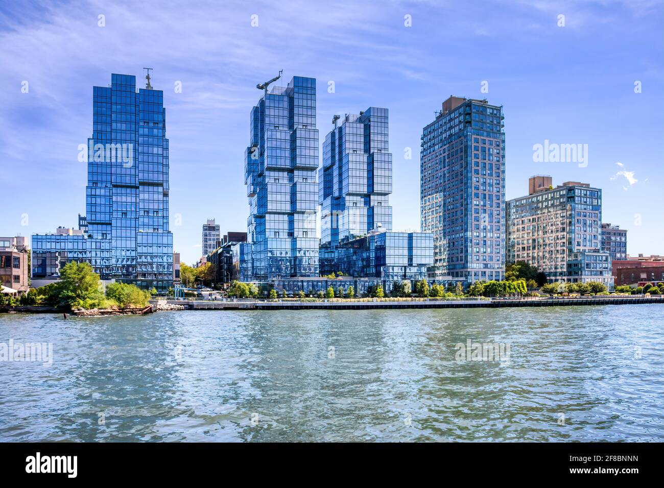 The three all-glass Jenga-like buildings are 416 and 420 Kent Avenue ...
