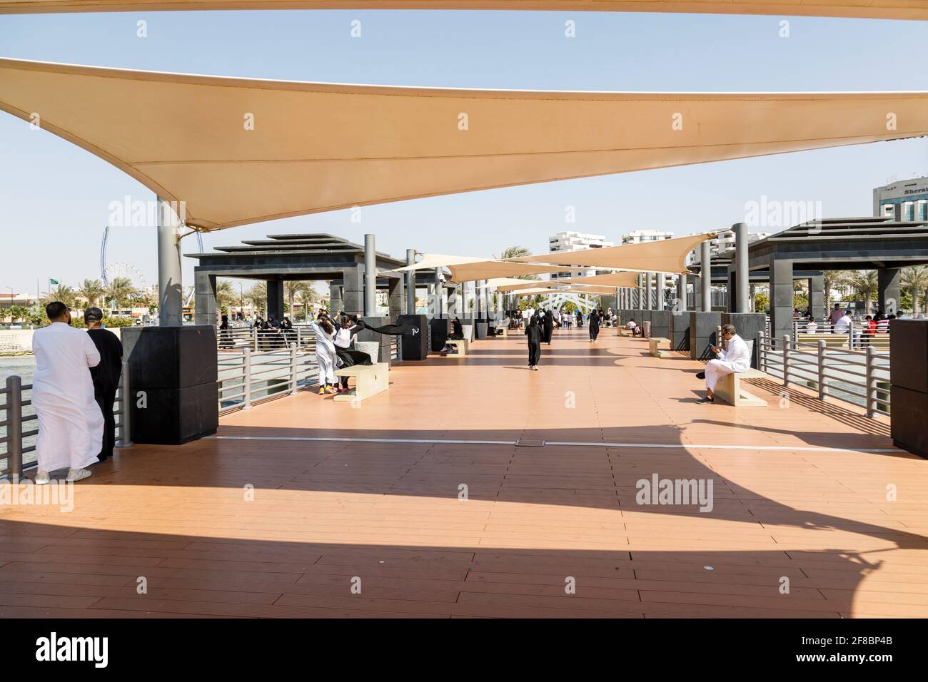 Jeddah, Saudi Arabia, February 22 2020: Jetty on the Corniche ...