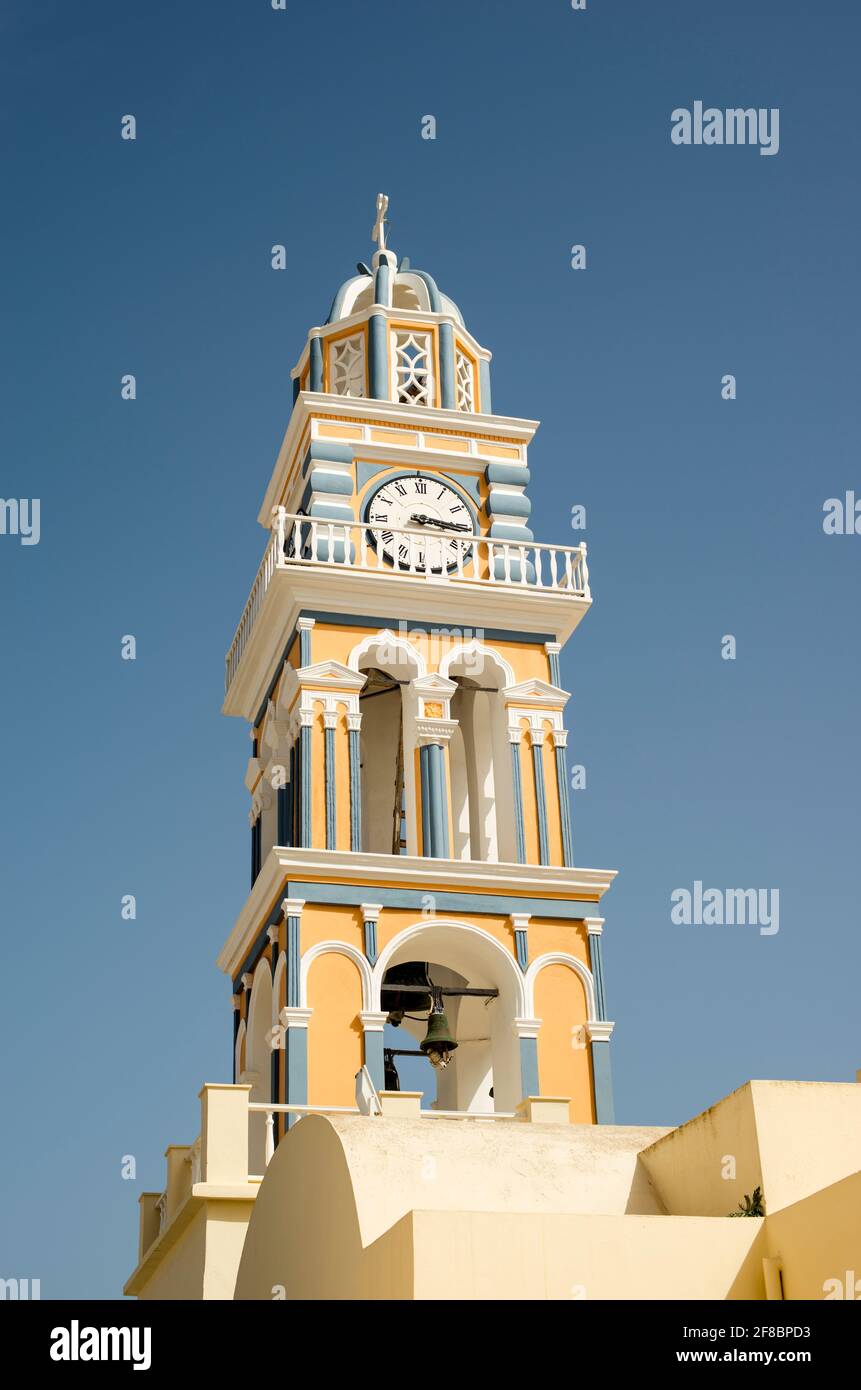 Santorini greece church clock tower hi-res stock photography and images ...