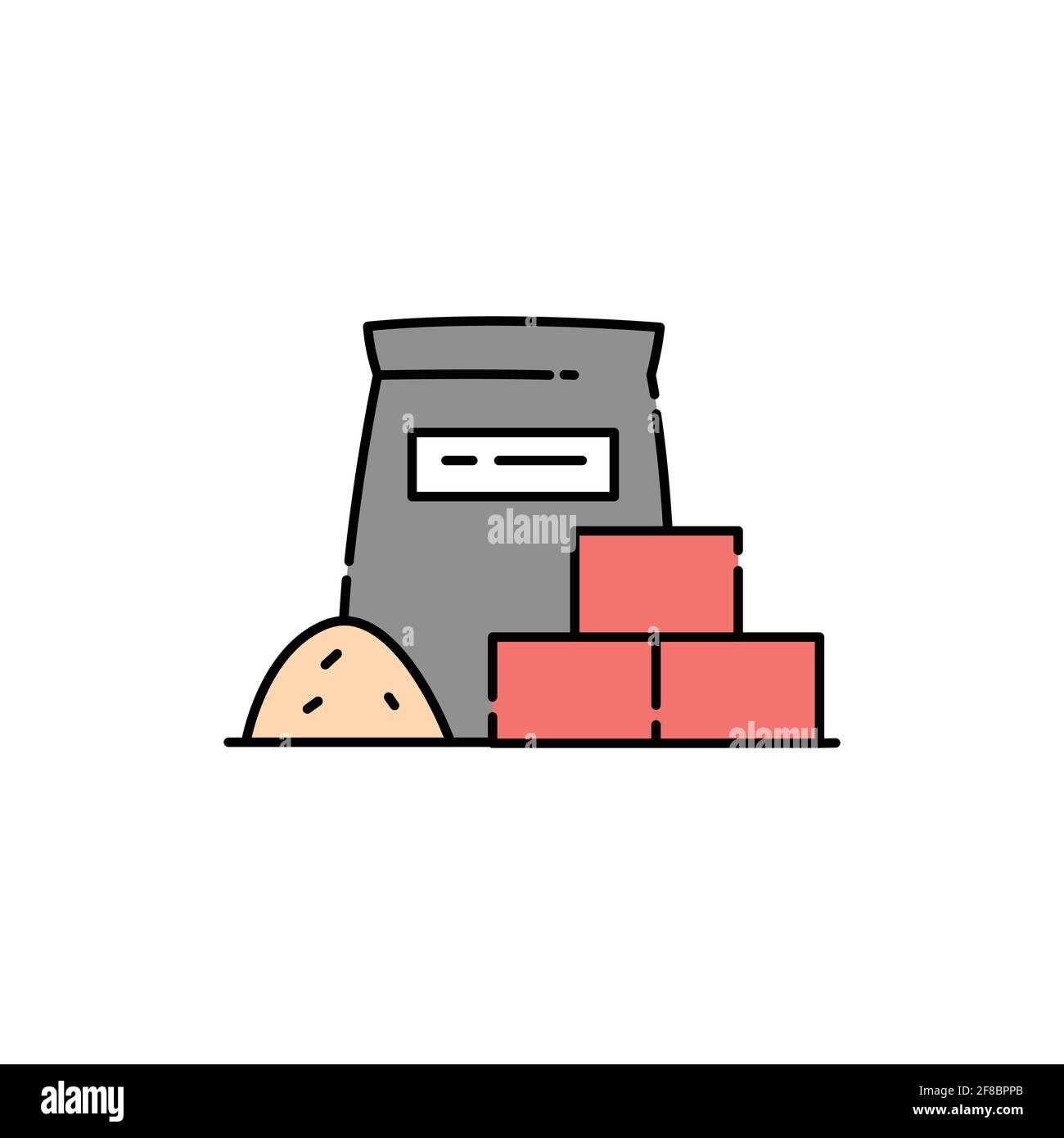 Building materials color line icon. Pictogram for web page, mobile app ...