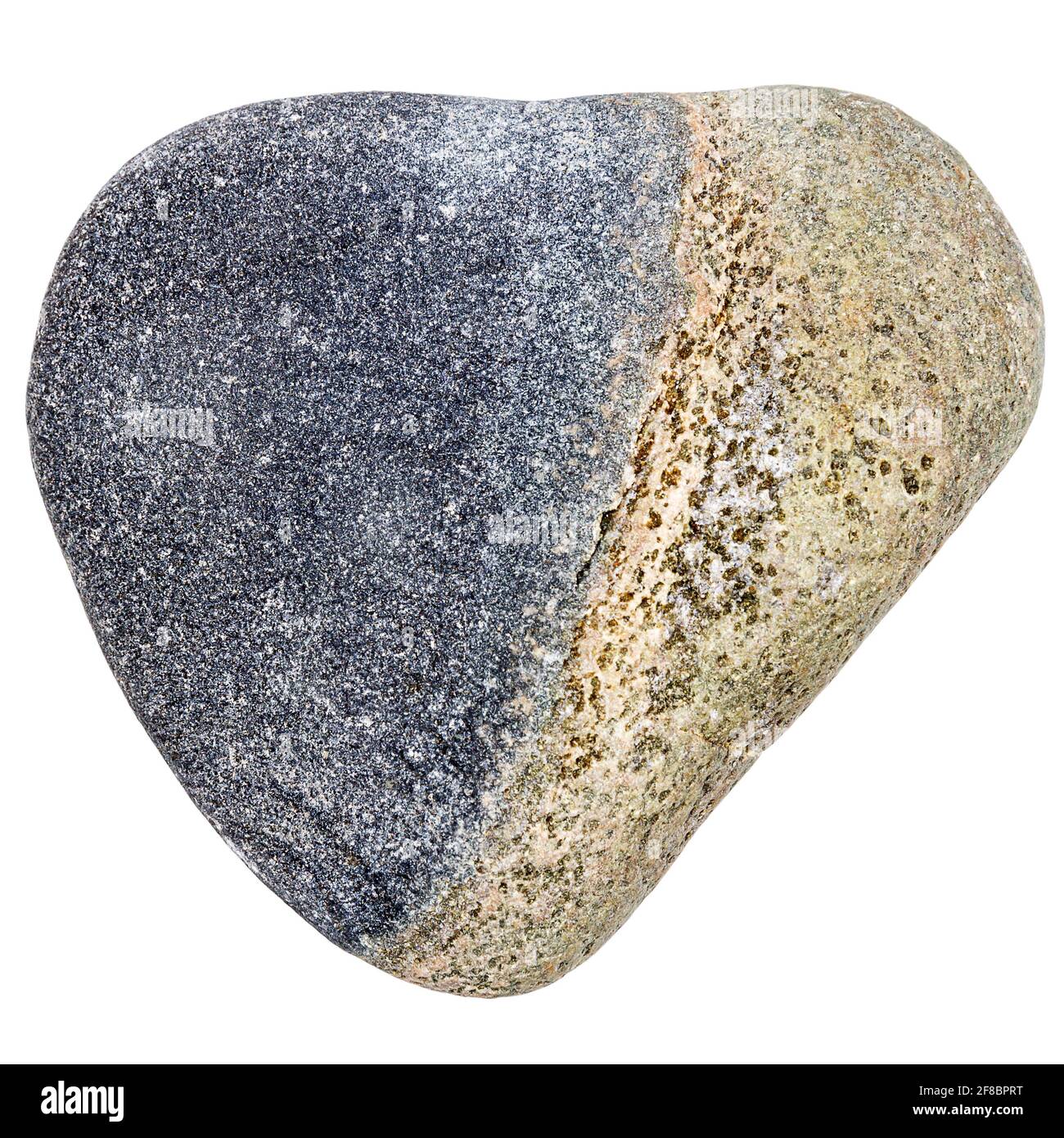 Top view of single dark pebble isolated on white background Stock Photo ...