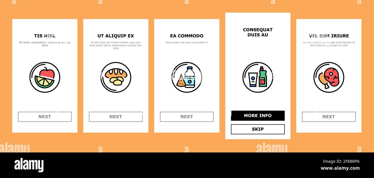 Supermarket Store Onboarding Icons Set Vector Stock Vector Image & Art ...