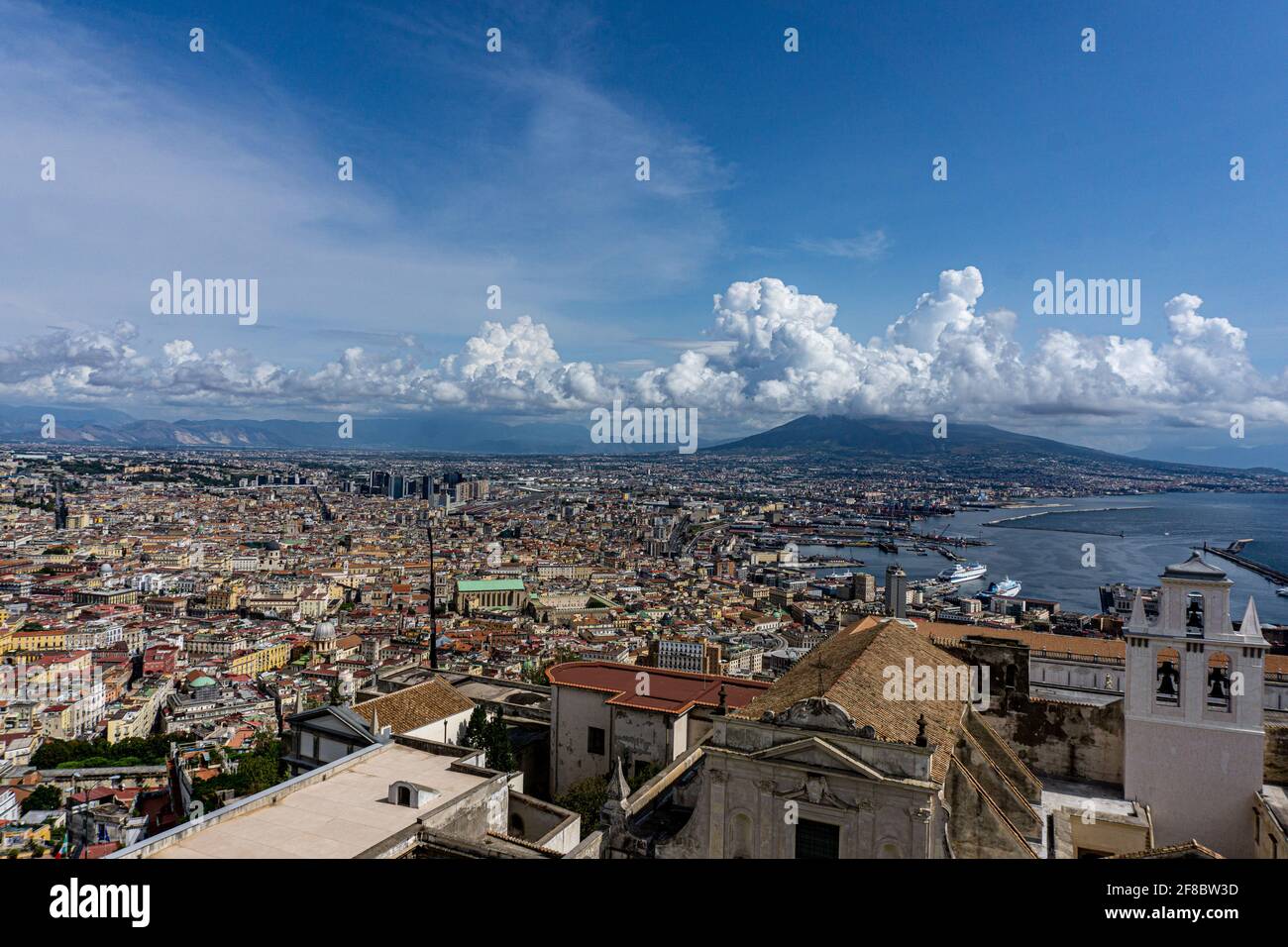 City of Naples - Stunning panorama with the Mount Vesuvius Stock Photo ...