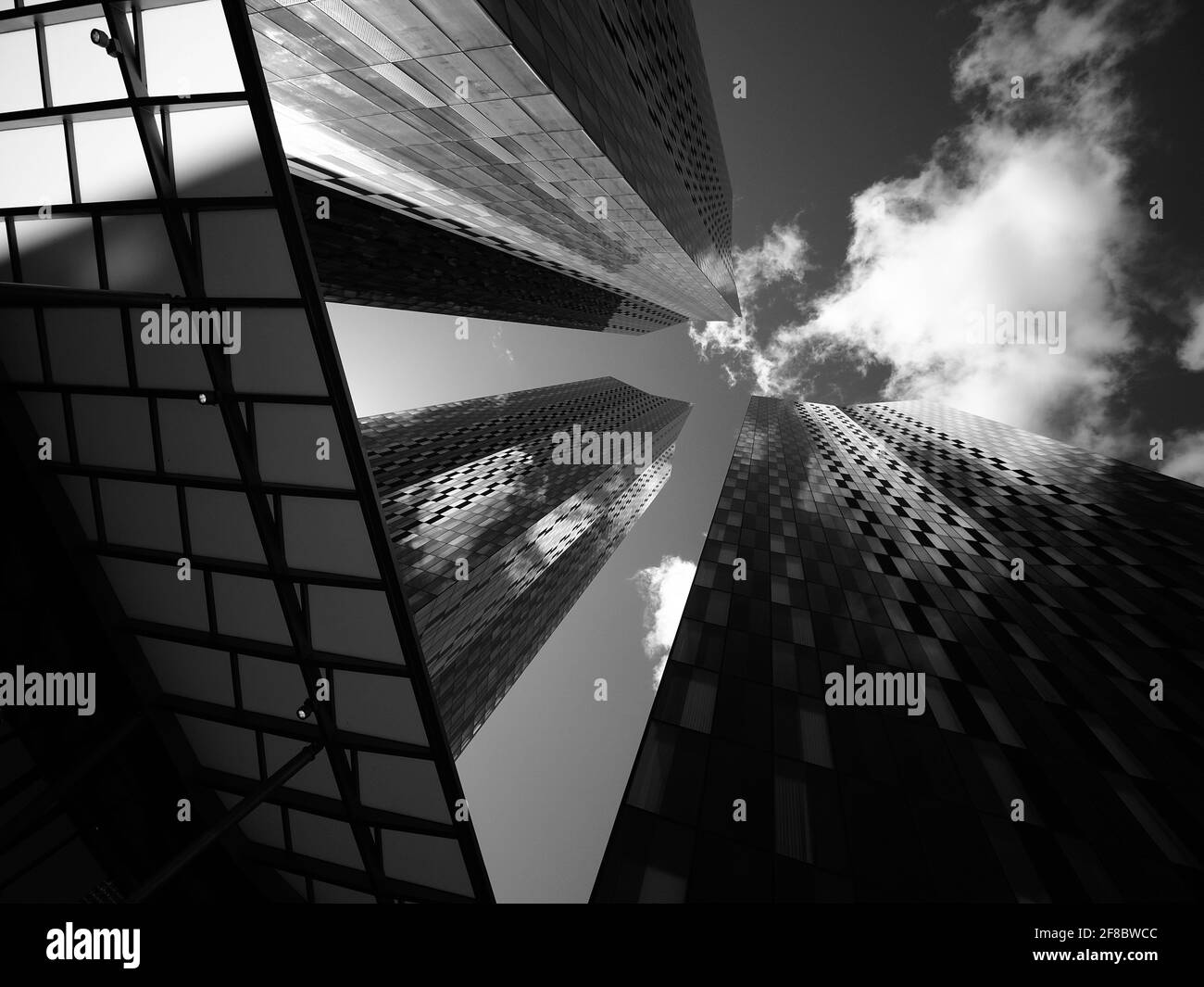 tall office structure black and white taken from below Stock Photo - Alamy