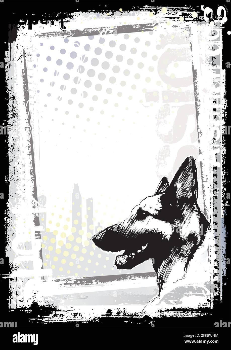 German shepherd dog poster illustration Stock Vector Image & Art - Alamy