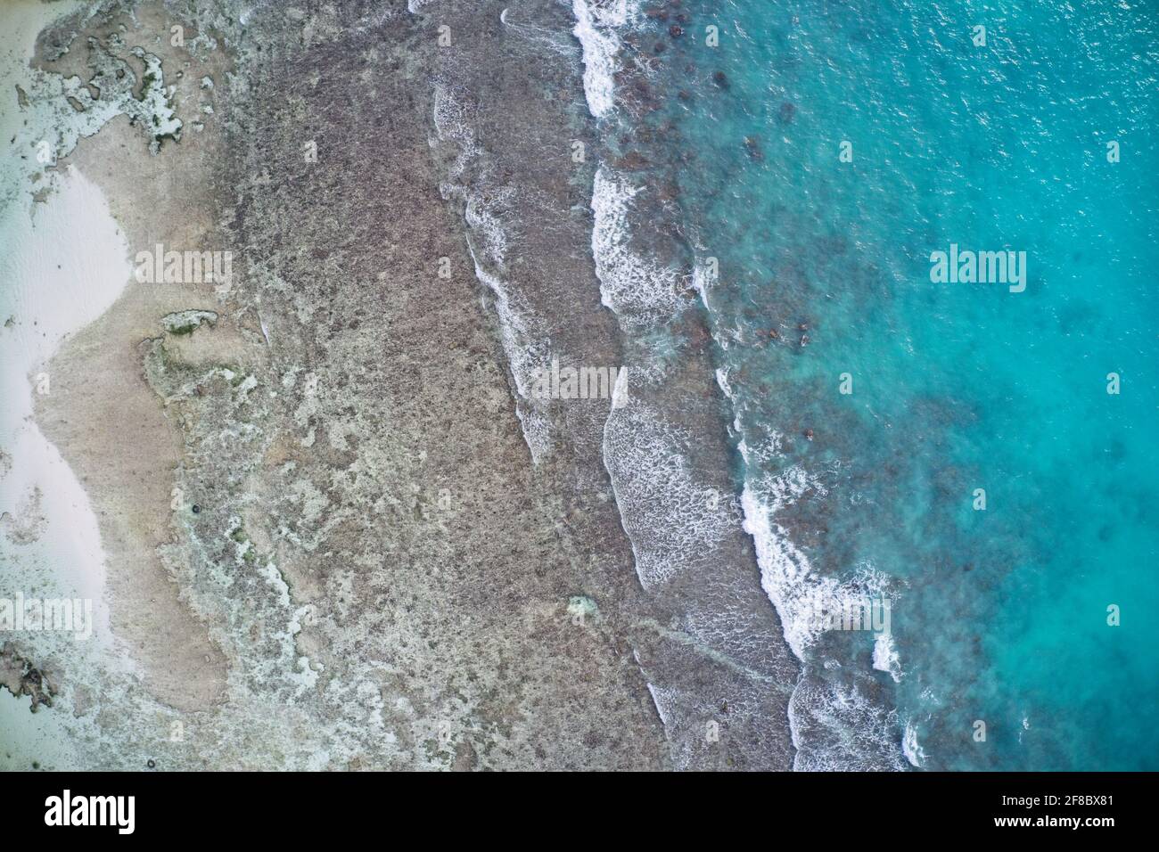 Drone field of view of sea and waves forming patterns in nature, La ...