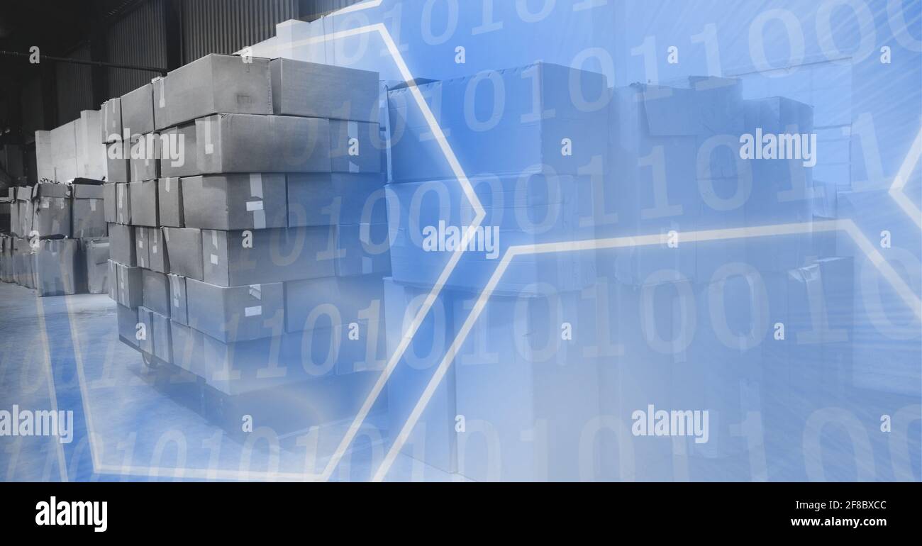 Delivery packages and computer code processing over warehouse ...