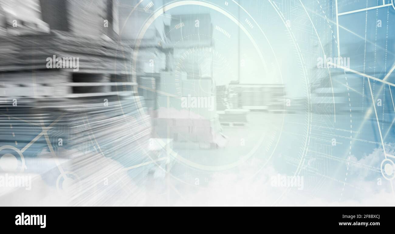 Digital detector and delivery packages in a warehouse, technology and ...