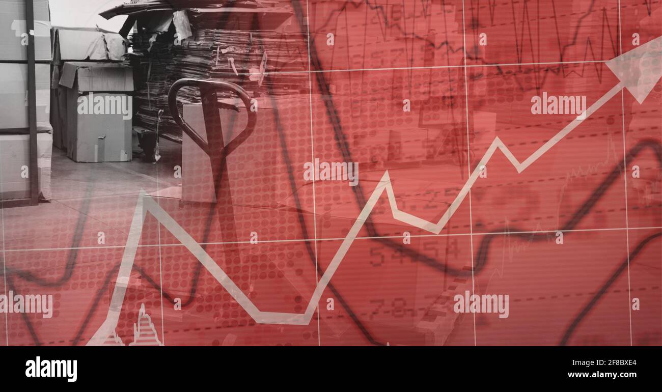 Financial data and statistics graphs processing over warehouse, finance ...