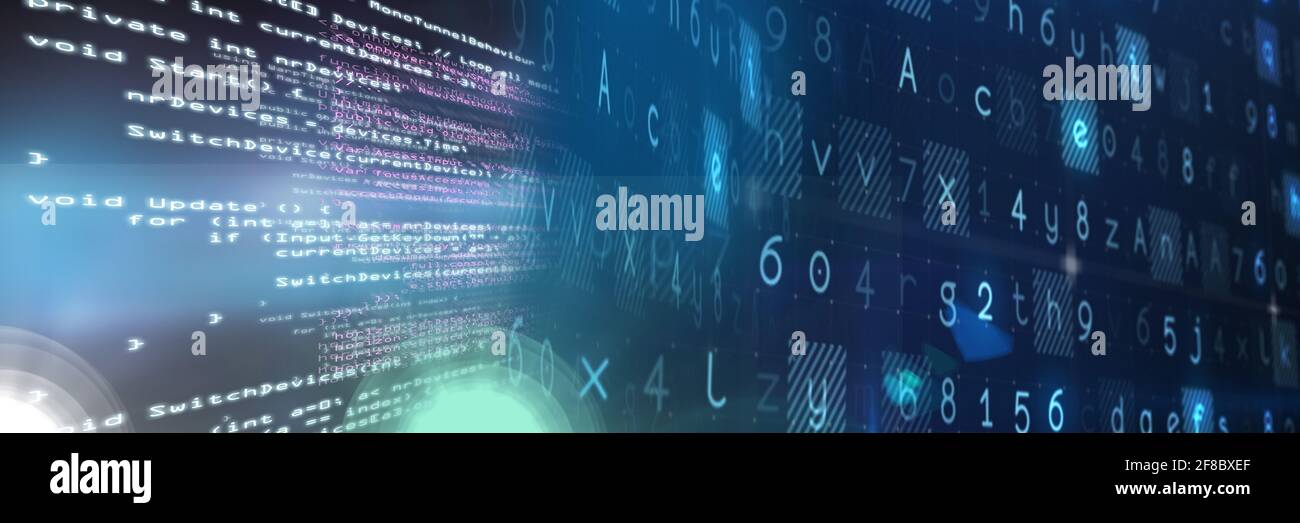 Computer Code Processing Over Blue Background Technology Programming And Computer Coding
